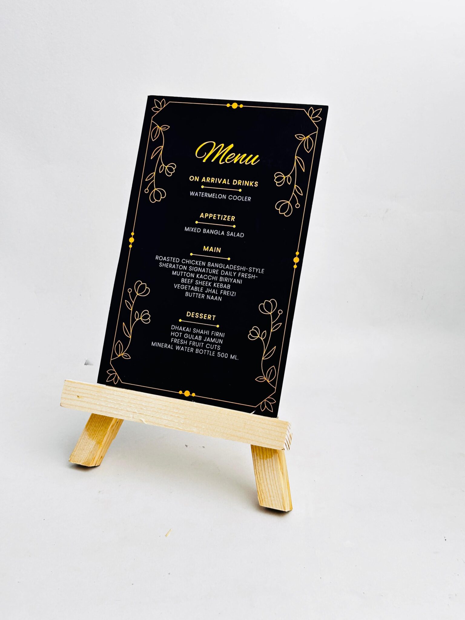 Restaurant Menu Card with Easel Stand - WrapUp BD